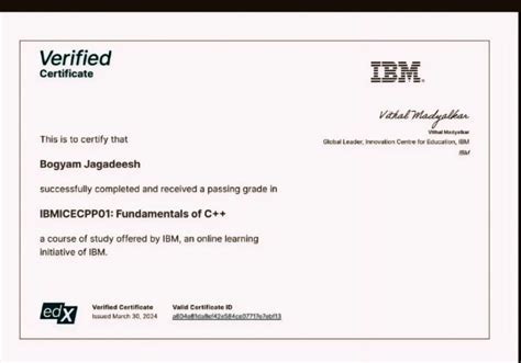 Bogyam Jagadeesh On Linkedin Cplusplus Programming Edx Ibm