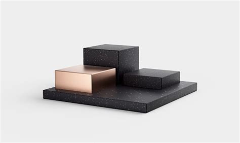 블랙과 로즈 골드 연단이 있는 3d 럭셔리 기하학적 모형 스테이지 3d 일러스트레이션 강단에 대한 스톡 사진 및 기타 이미지 강단 로즈골드 보여주기 Istock