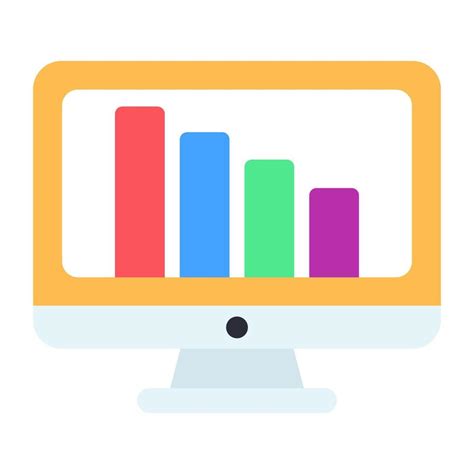Bar Chart Inside Monitor Icon Of Online Data Analytics 41031961 Vector