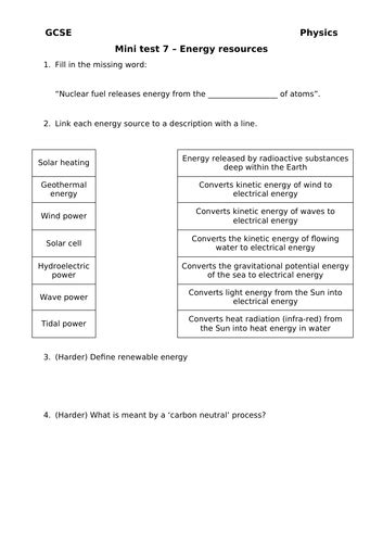 Aqa Gcse Physics Mini Tests Retrieval Practice Interleaving End Of Topic Paper One