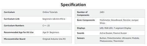 Sunfounder Beginners Lab Starter Kit With Original Arduino Uno R3 Rev