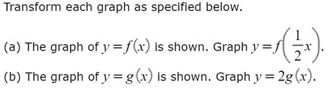 solved transform each graph as specified below a the