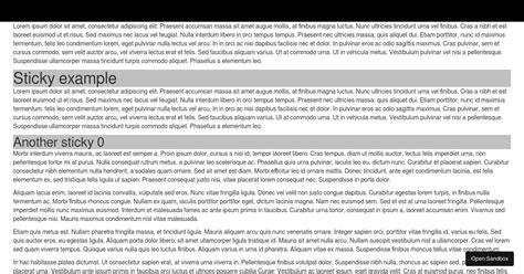 React Sticky Component Codesandbox