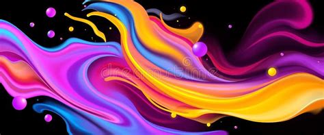 Vibrant Abstract Swirl Of Colors In Motion Against A Black Background Highlighting The Beauty Of