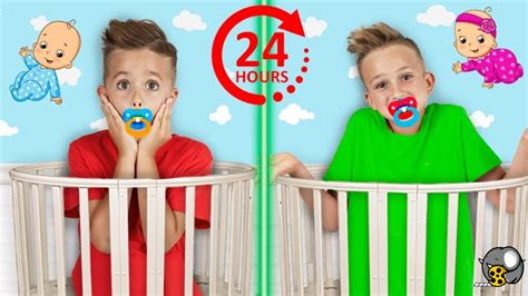 کارتون نیکی و ولاد چالش 24 ساعته نی نی کوچولو فیلو