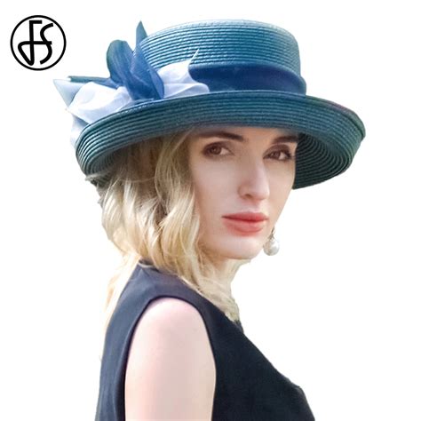 Fs Fashion Roll Edge Flat Top Straw Hat Women With Bowknot Uv