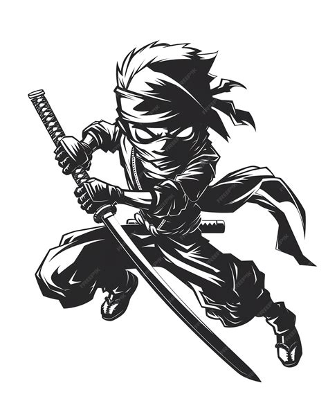 Premium Photo A Drawing Of A Ninja With A Sword And The Word The Word