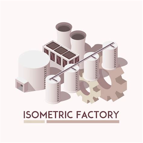 Free Vector Factory Isometric Set