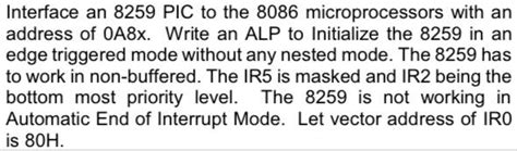 Solved Interface An PIC To The Microprocessors Chegg Com