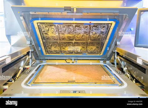 PCB Processing On CNC Machine Working In Factory Stock Photo Alamy