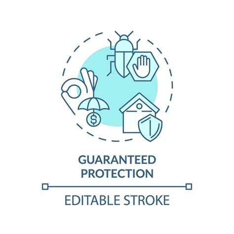 2d Editable Blue Guaranteed Protection Icon Monochromatic Isolated