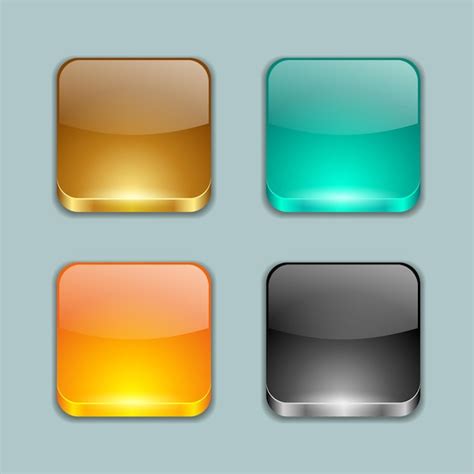 Premium Vector Set Of Glossy Button Icons For Your Design