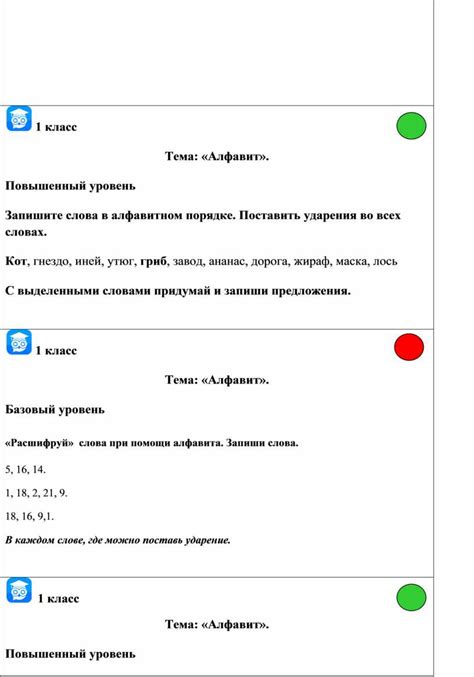 Разноуровневые карточки по русскому языку 1 класс Область знаний русский язык Тип материала