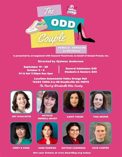 Heart Repertory Theatre Presents Neil Simons The Odd Couple Female