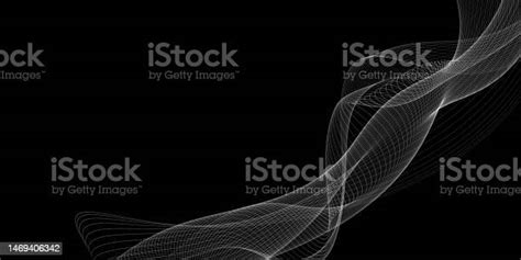 물결 모양의 선이 있는 어두운 추상적인 배경 디지털 미래 기술 개념 2023년에 대한 스톡 사진 및 기타 이미지 2023년 3차원 형태 검은색 Istock