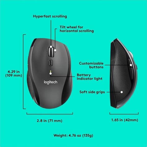 Logitech M705 Marathon Wireless Laser Mouse Laser Wireless 32 81 Ft 2 40 Ghz Silver