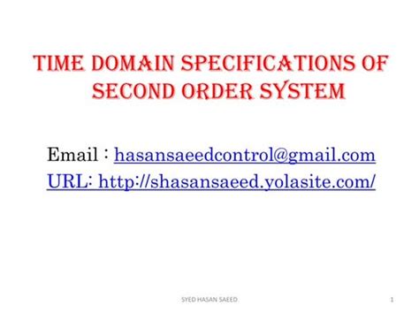 time response second order ppt