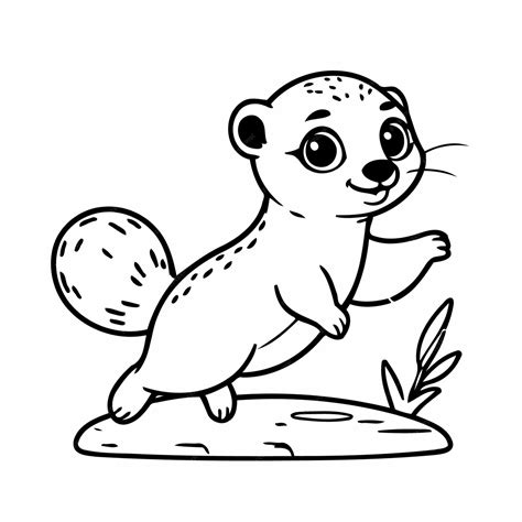 Premium Vector Simple Vector Illustration Of Meerkat Drawing For