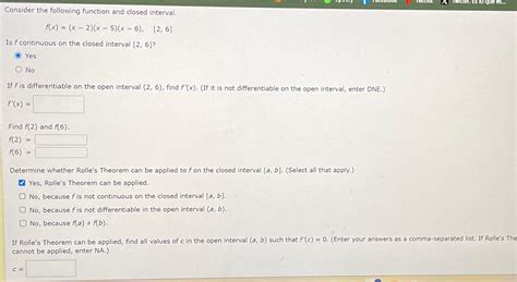 Solved Consider The Following Function And Closed Chegg