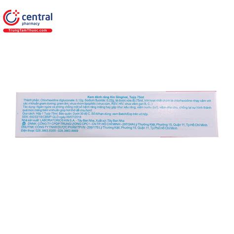 ChÍnh HÃng Kem đánh Răng Kin Gingival Ngăn Ngừa Viêm Nướu