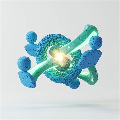 Abstract 3d Sculpture Featuring A Geometric Design With Interconnected Rings And Stock