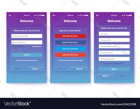 Account Register Or Authorization Interface Vector Image