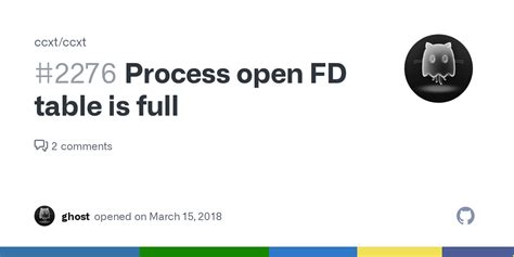 Process Open Fd Table Is Full · Issue 2276 · Ccxtccxt · Github