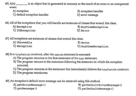 Solved 45 An Is An Object That Is Generated In Memory As