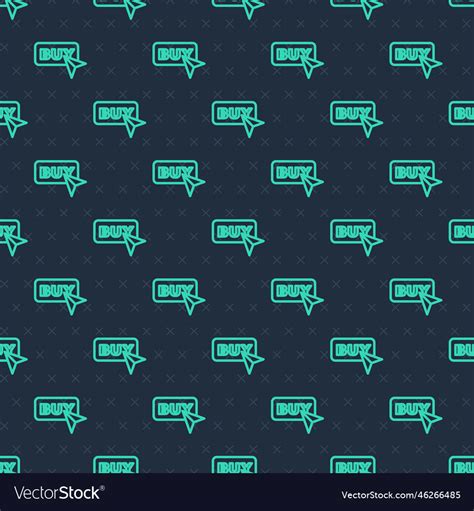 Green Line Buy Button Icon Isolated Seamless Vector Image