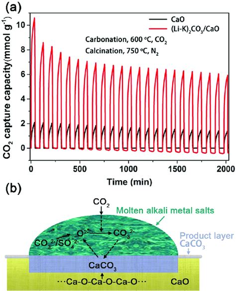 A Co 2 Sorption Desorption Cycling Performance Of Cao And Molten Download Scientific Diagram