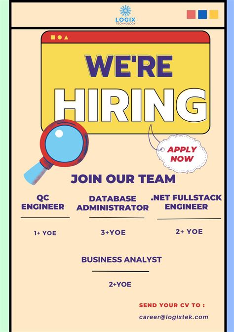 Hiring Fullstackdeveloper Databaseadministrator Qcengineer Logix