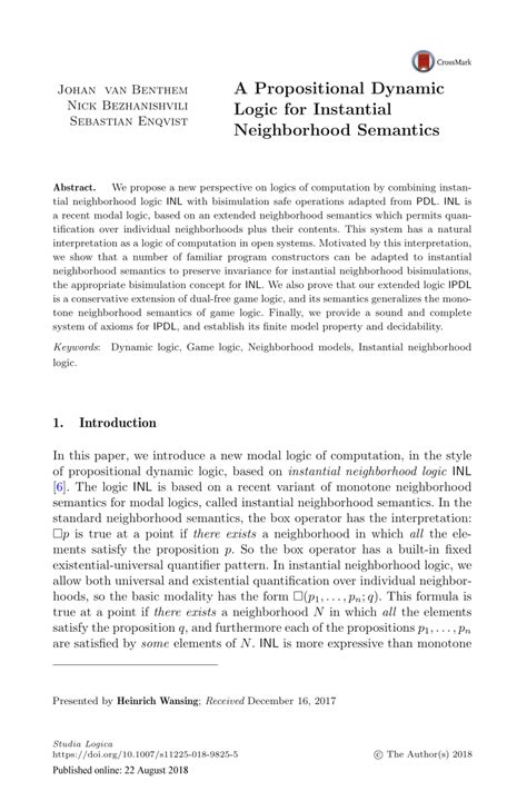 Pdf A Propositional Dynamic Logic For Instantial Neighborhood Semantics