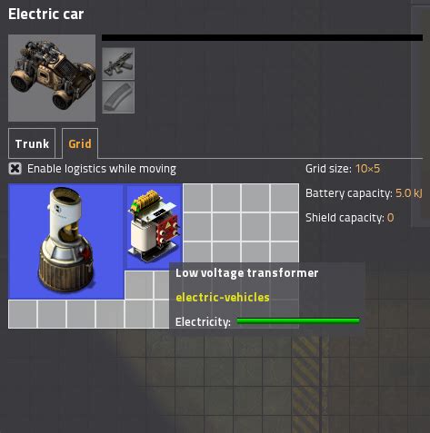 Power Vehicles From An Equipment Grid Factorio Forums