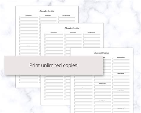 Minimalist Checklist Printable Pdf Minimalist Decluttering Checklist Pdf Minimalist Purge