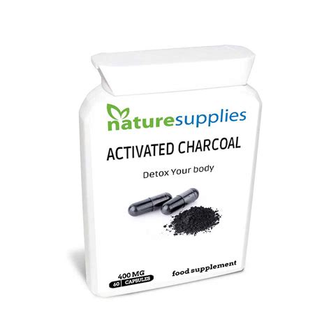 Activated Charcoal Capsules X 60 400mg Naturesupplies