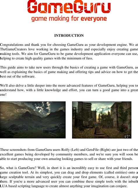 Game Guru Getting Started Guide
