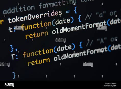 Real Java Script Code Developing Screen Programing Workflow Abstract Algorithm Concept Closeup