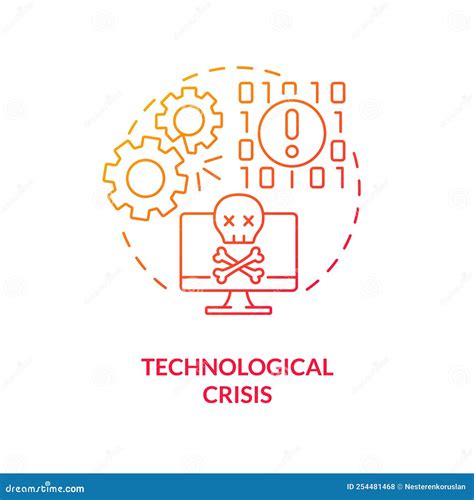Technological Crisis Red Gradient Concept Icon Stock Vector