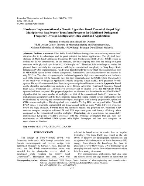 Pdf Hardware Implementation Of A Genetic Algorithm Based Canonical Singed Digit Multiplierless