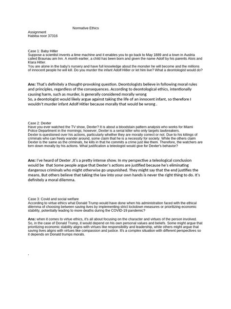 Ethics Assignment 1 Pdf
