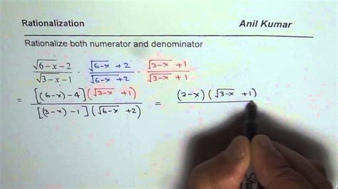 How To Rationalize Both Numerator And Denominator Youtube