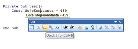 Lišta Edit úpravy Programovací Okno Vba Školení Konzultace