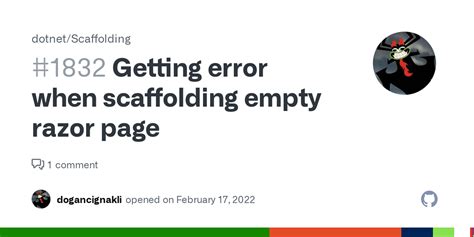 Getting Error When Scaffolding Empty Razor Page · Issue 1832 · Dotnet
