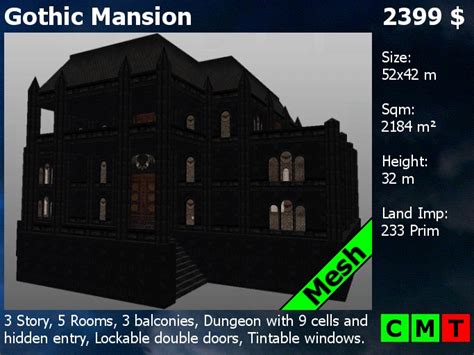 Second Life Marketplace Gothic Mansion