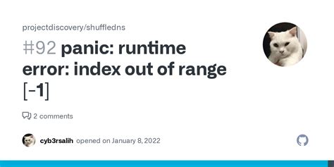Panic Runtime Error Index Out Of Range 1 · Issue 92 · Projectdiscoveryshuffledns · Github