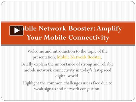 Ppt Enhance Signals Mobile Network Boosters For Better Connectivity Powerpoint Presentation