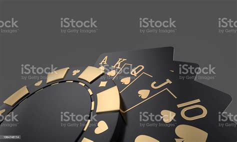 카드와 칩을 연주 스페이드 포커에서 현대 블랙과 골든 로얄 플러시 3d 일러스트 카지노에 대한 스톡 사진 및 기타 이미지 카지노 포커 카드 여가활동 게임 Istock