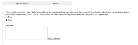 Solved Question Of Points The Central Limit Theorem Chegg