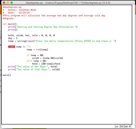 Solved Python Programming Degree Days Calculator I Cannot Chegg Com
