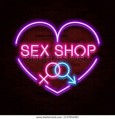 Sex Shop Logo Neon Realistic Text Stock Vector Royalty Free 1137856481 Shutterstock